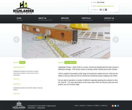 Highlander Design Build - Web Page Concept By Highlanderdb