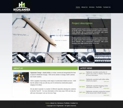 Highlander Design Build - Web Page Concept By Highlanderdb