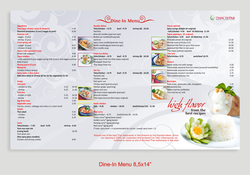 Delivery Flyer, To-Go Menu and Dine-In Menu for Restaurant By Thaitop