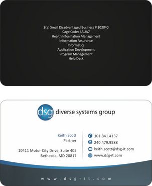 Business Cards for DSG By Kscott