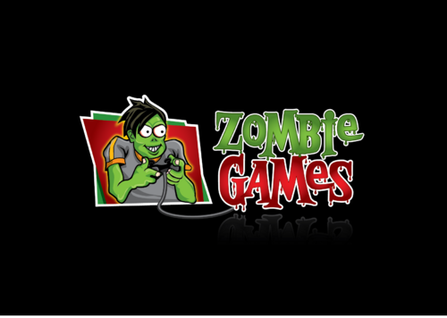 Logo for game store called Zombie Games By Nazviper