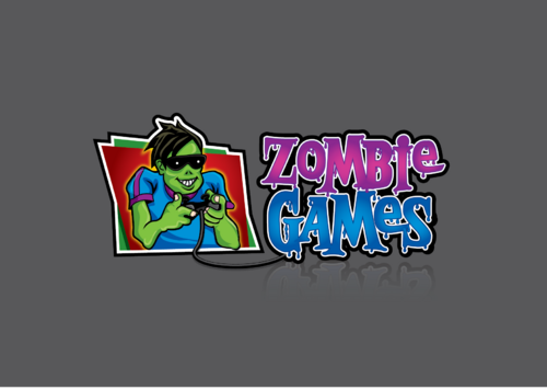 Logo for game store called Zombie Games By Nazviper
