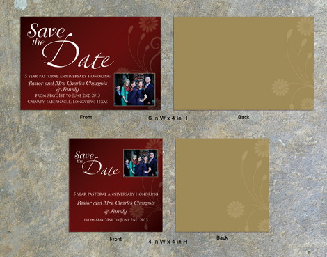 Save the date card design for church anniversery by Adspears