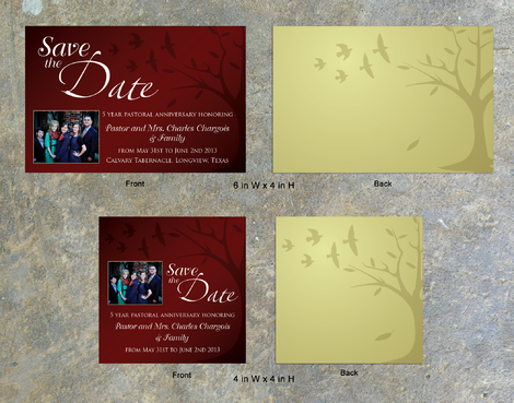 Save the date card design for church anniversery By Adspears