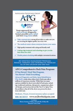Back Pain Program Newspaper Ad By APGHealthNetwork