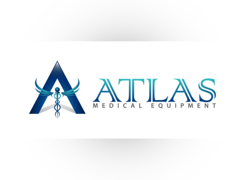This is a business identity logo Atlas Medical Equipment by Health