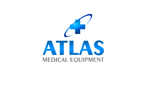 This is a business identity logo Atlas Medical Equipment By Health
