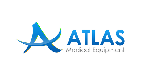 This is a business identity logo Atlas Medical Equipment By Health
